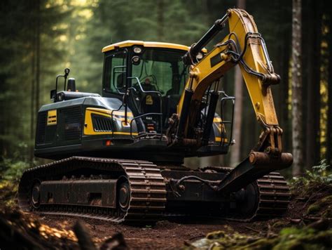 Premium Ai Image Tracked Hydraulic Grab Log Loader During Clearing Forest For New Development