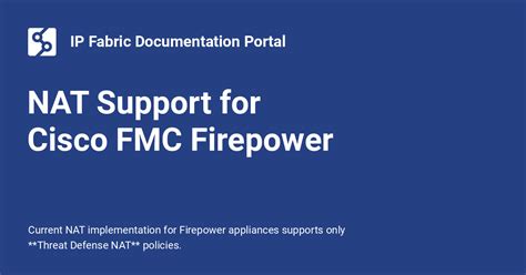 Nat Support For Cisco Fmc Firepower Ip Fabric Documentation Portal