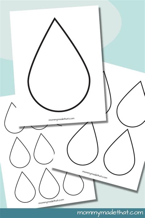 Raindrop Templates Free Printables Of Different Sizes Templates