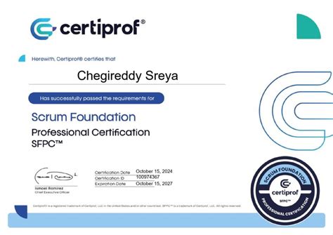 Chegireddy Sreya On Linkedin Scrumfoundation Agile Certification Continuouslearning