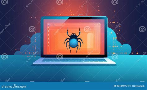 computer bug on laptop screen symbolizing threat of software bugs and