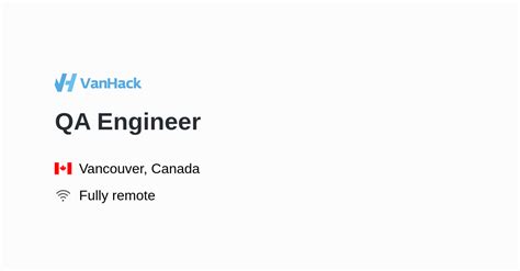 Qa Engineer Vanhack