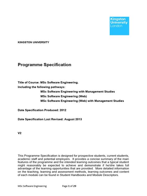Software Engineering Including Pathways Msc Pdf Educational