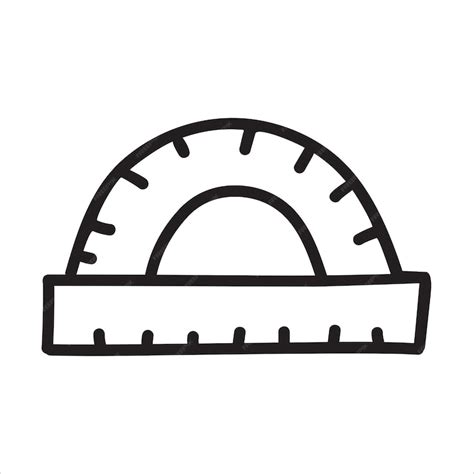 Premium Vector Protractor Ruler Doodle Vector Illustration Isolated