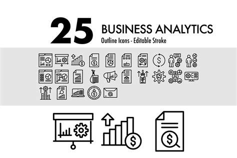 25 Business Analytics Line Icon Graphic By Muhammadfaisal40 Creative Fabrica