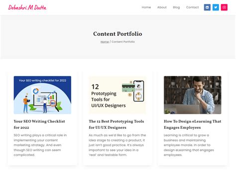 How To Create A Content Writing Portfolio And 5 Examples To Inspire You Deb M Dutta