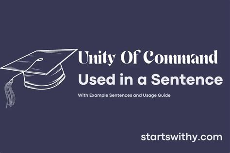 Unity Of Command In A Sentence Examples 21 Ways To Use Unity Of Command