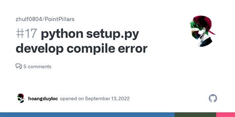 Python Setuppy Develop Compile Error · Issue 17 · Zhulf0804pointpillars · Github