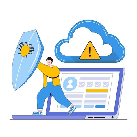 Premium Vector Cyber Threat Prevention Vector Illustration Concept With Characters Firewall