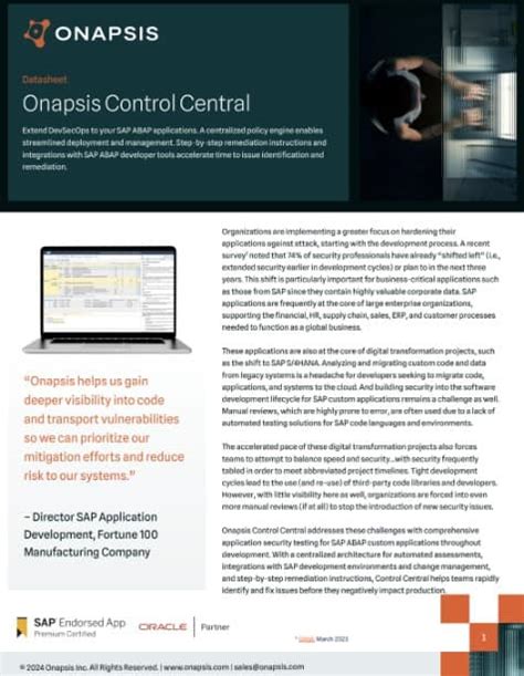 Onapsis Control Central Onapsis