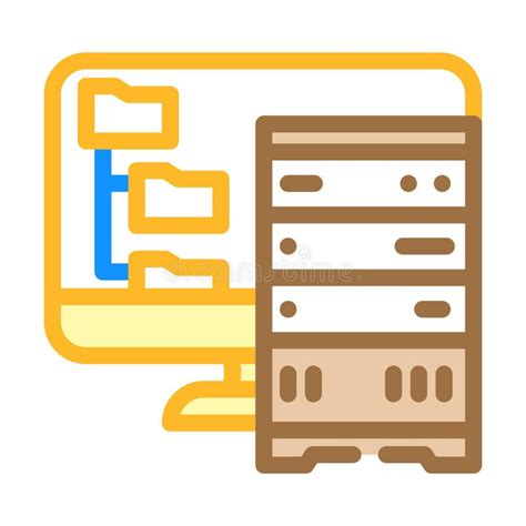 Data Archiving Database Color Icon Vector Illustration Stock Illustration Illustration Of