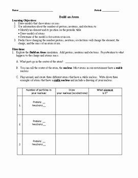 Phet Build An Atom Worksheet Elegant Build An Atom Phet Lab Worksheet