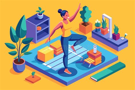 A Person Engages In A Customizable Yoga Practice In A Vibrant Home Environment Filled With