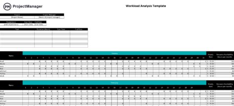 Workload Analysis Template ProjectManager