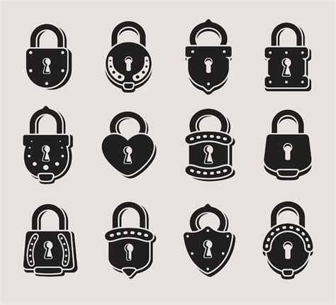 Premium Vector Lock Set Vector