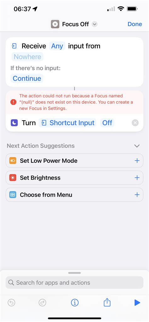 Turn Off Focus With A Shortcut Ios 16 4 Apple Community