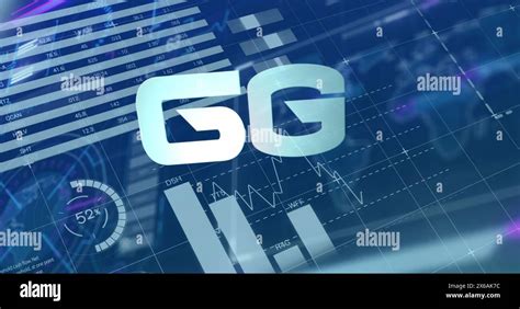 Image Of 6g Text Over Lens Flares And Infographic Interface Against Map