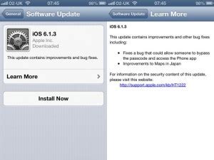 IOS 6 1 3 Update Released To Fix IPhone Passcode Bug