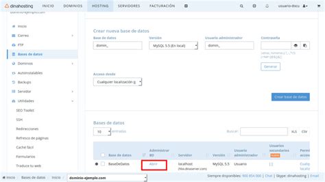 ¿cómo Exportar Mi Base De Datos Ayuda Dinahosting