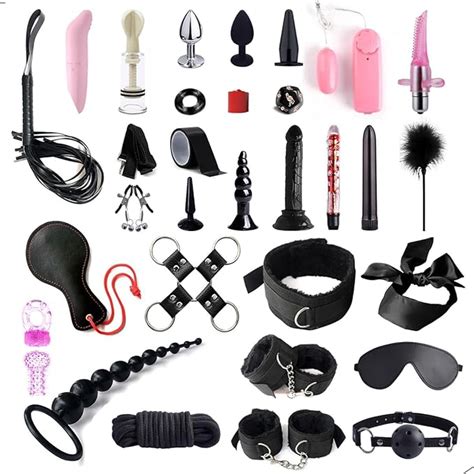 35 Pcs Sex Bdsm Kit Sex Toy Bondage For Adult Couples Leather Restraint