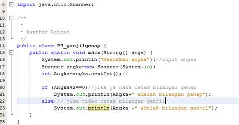 Pemrograman Berbasis Objek Program Menentukan Bilangan Ganjil Genap