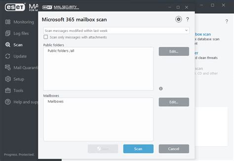 Microsoft 365 Mailbox Database Scan ESET Mail Security ESET Online Help