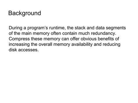 Selective Main Memory Compression By Identifying Program Phase Ppt Data Storage And