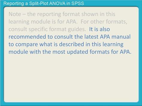 Reporting A Split Plot Anova Ppt