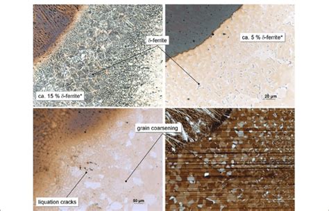 Microstructure Of The Heat Affected Zones Clockwise Femn 1 Femn 2 Download Scientific