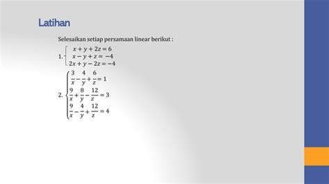Modul Review Sistem Persamaan Linear 3 Variabel Ppt