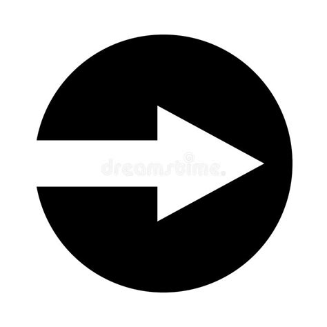 Round Black Button With Arrow Showing Right Stock Illustration Illustration Of Banner