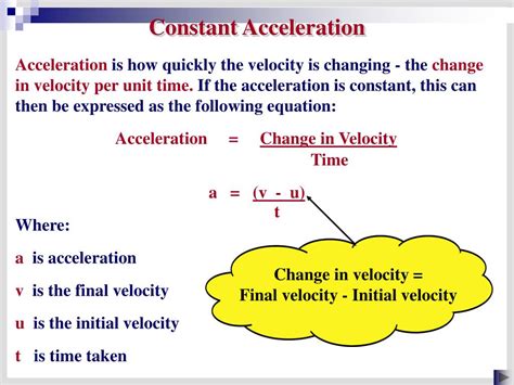 Constant Acceleration Equation