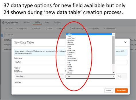 Data Type Options Ideas And Product Feedback Tadabase Community