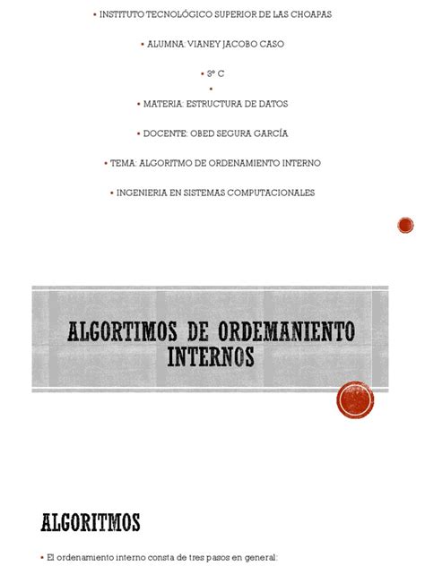 Algoritmos De Ordenamiento Interno Comparación Del Funcionamiento De Bubble Sort Quicksort