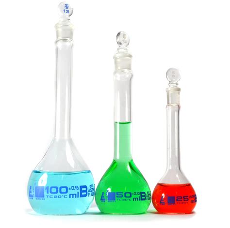 Astm Volumetric Flask Set Class B Borosilicate Glass 25ml 50ml