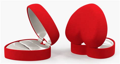 빨간 벨벳 심장 모양의 빈 선물 상자 3d 모델 29 3ds C4d Fbx Ma Obj Max Free3d
