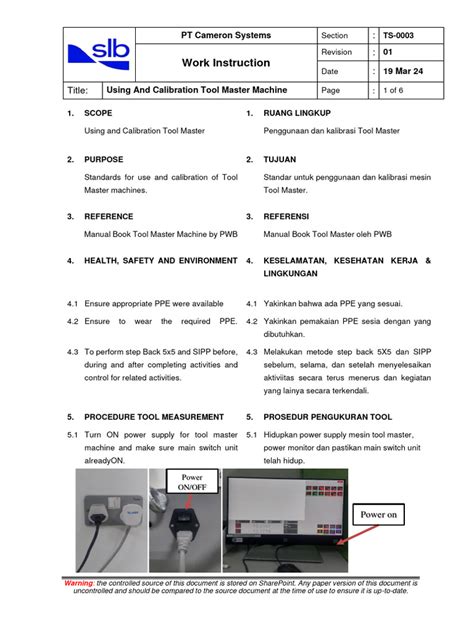 Wi Ts 0003 01 Using And Calibration Tool Master Machine New Template Rev 1 Pdf