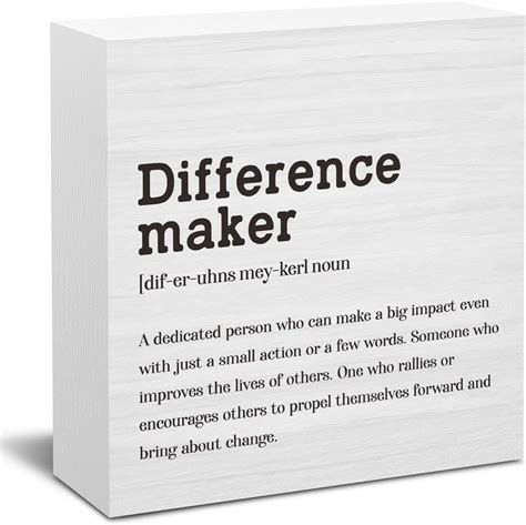 Amazon Com AOZHUO Difference Maker Definition Home Office Decor Wooden Box Sign Motivational