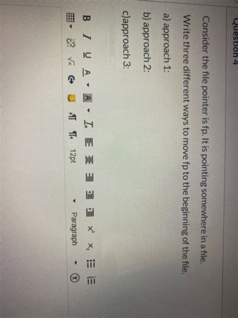 Solved Question 4 Consider The File Pointer Is Fp It Is
