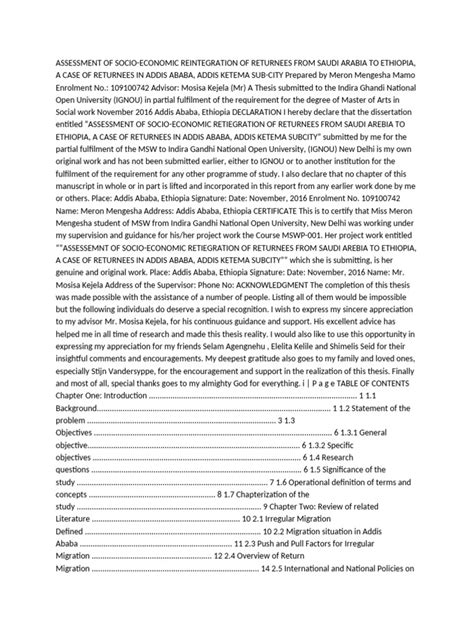 Proposal Habte 1 Pdf Human Migration Human Trafficking