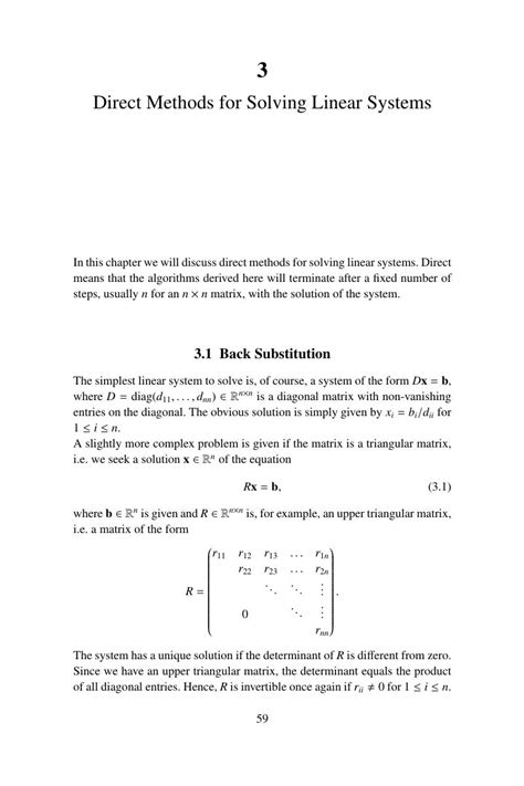 Direct Methods For Solving Linear Systems Chapter 3 Numerical