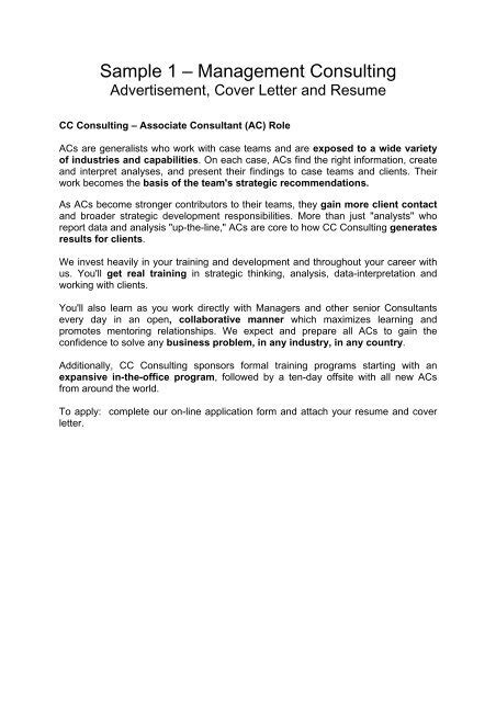 Management Consulting Report Sample Master Of Template Document