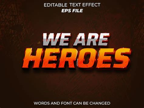 Premium Vector Heroes Text Effect Font Editable Typography 3d Text