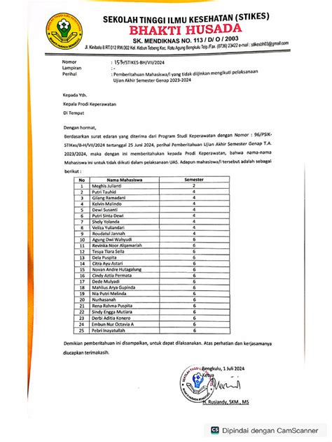 Pengumuman Pemberitahuan Tidak Boleh Uas Pdf