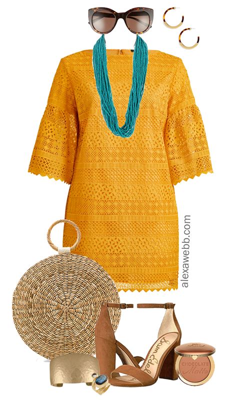Plus Size Mustard Dress Outfit Alexa Webb
