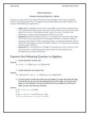 Sagar CS631 Assignment1 Pdf Sagar Alande Data Mgt Systems Design