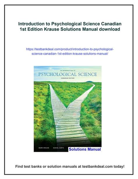 Introduction To Psychological Science Canadian 1st Edition Krause Solutions Manual Pdf