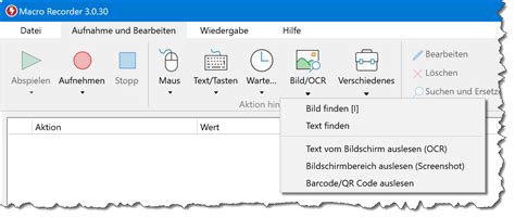 Macro Recorder Erfassungsfunktionen