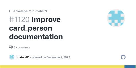 Improve Cardperson Documentation · Issue 1120 · Ui Lovelace Minimalistui · Github
