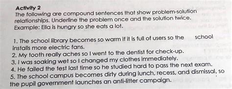[get Answer] Activity 2 The Following Are Compound Sentences That Show